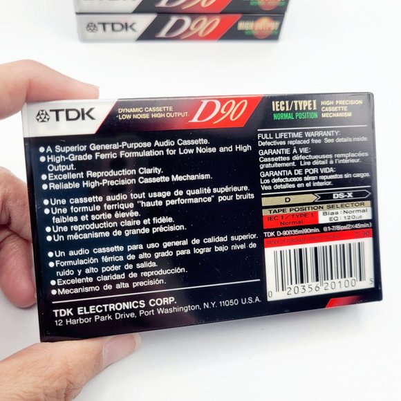 TDK | Media | New Sealed Tdk 6 Blank Dynamic Cassette Tapes Low Noise High Output Ieci D 9 ...